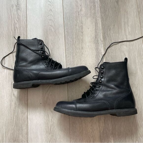 Rockport | Shoes | Rockport Leather Boots Lace Up Womens Black Size 75 ...